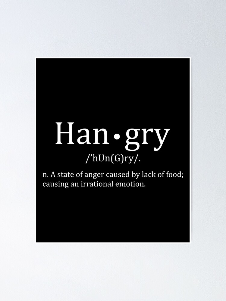 "Funny Hangry Definition" Poster for Sale by peachlovey | Redbubble