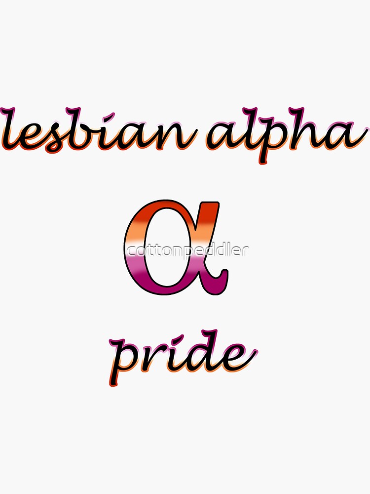 "lesbian alpha pride (black backgrounds)" Sticker for Sale by ...