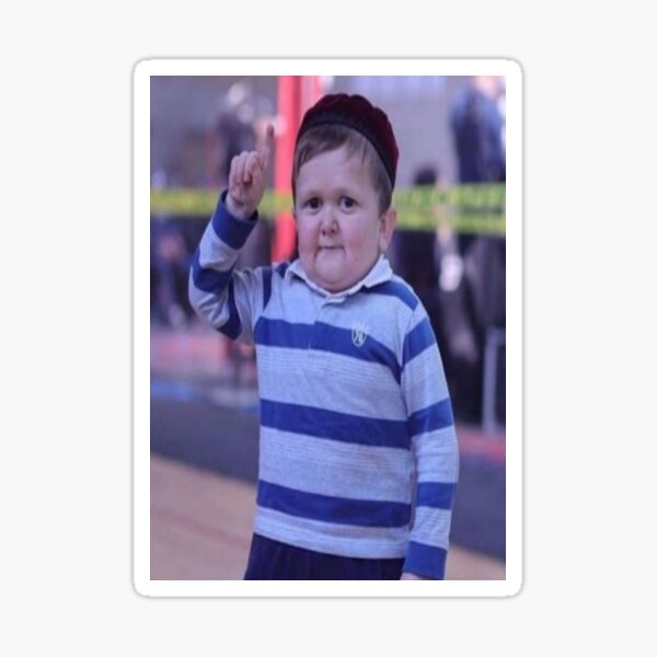 "Hasbulla Pointing Upwards" Sticker by BitternotMeme | Redbubble