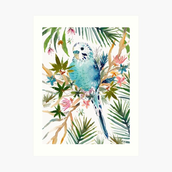 "DOOV THE BLUE BUDGIE" Art Print by Barbarian | Redbubble