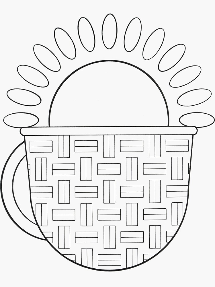 "Color Your Own Mug full of Sunshine... with a Quilted Pattern" Sticker ...