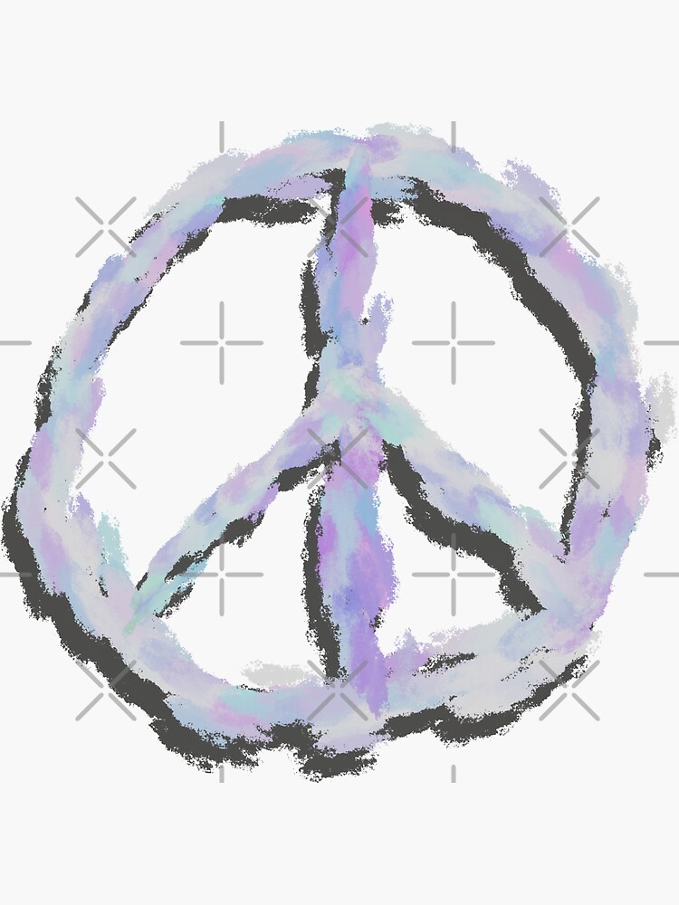 "pastel peace sign_mix purple" Sticker by JJURUJJU | Redbubble