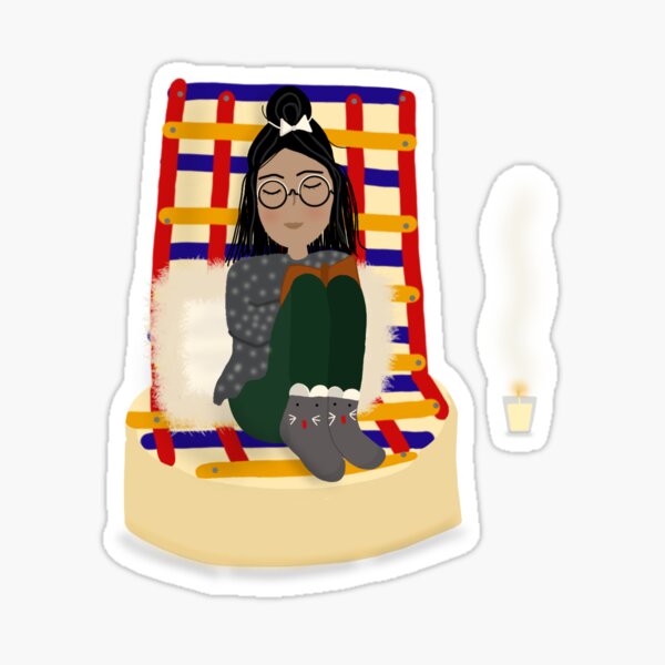 "relaxed girl" Sticker by grettcreations | Redbubble