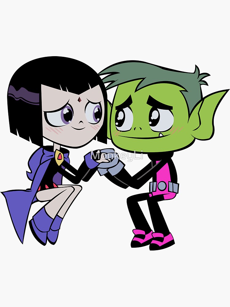 "Teen Titans - Bbrae holding hands" Sticker for Sale by MonkeyLi ...