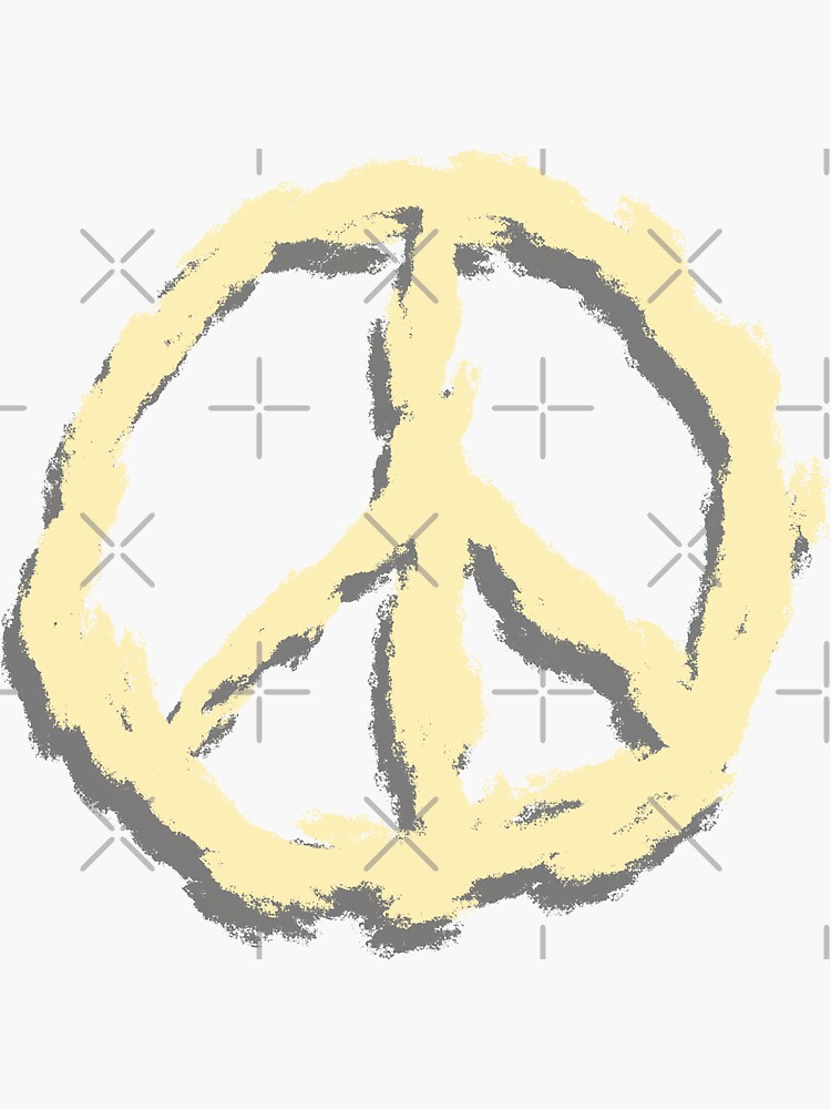"peace sign_pastel yellow" Sticker for Sale by JJURUJJU | Redbubble