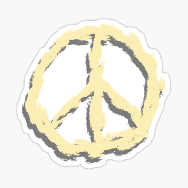 "peace sign_pastel yellow" Sticker for Sale by JJURUJJU | Redbubble