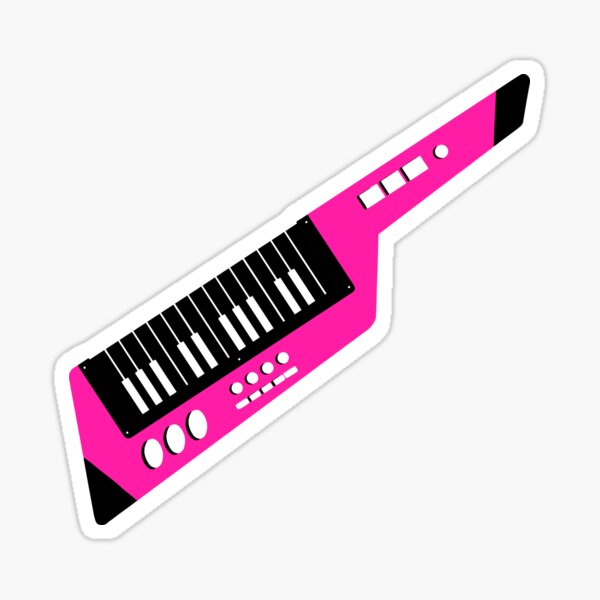 "Deep Pink Keytar" Sticker by bloody-L | Redbubble