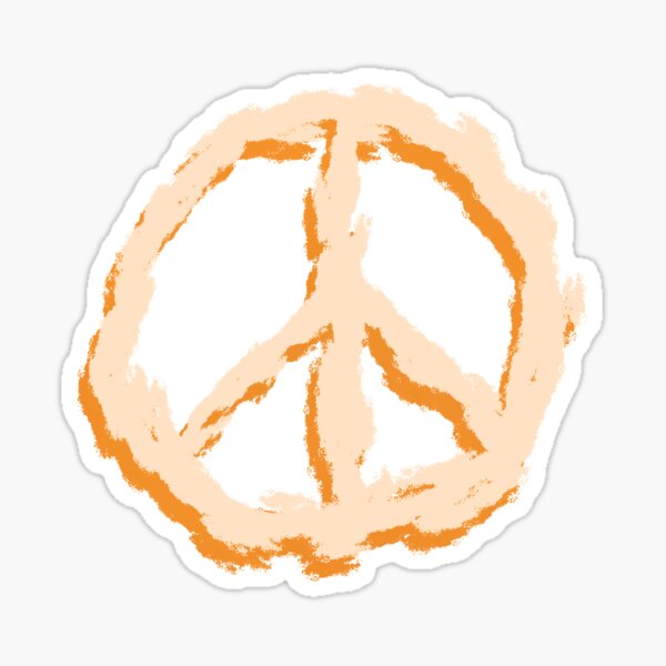 "peace sign_pastel orange" Sticker by JJURUJJU | Redbubble