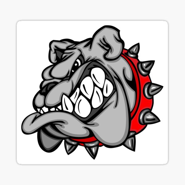 "Scary angry bulldog" Sticker for Sale by DusicaP | Redbubble