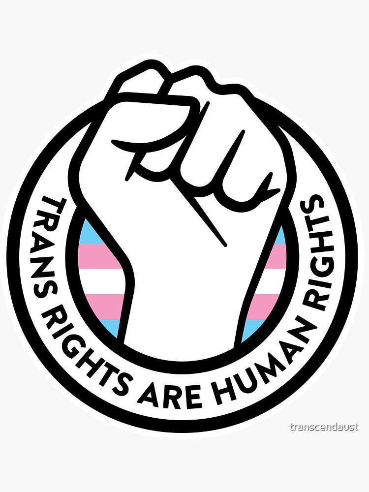 "Trans Rights Are Human Rights (trans flag)" Sticker for Sale by ...