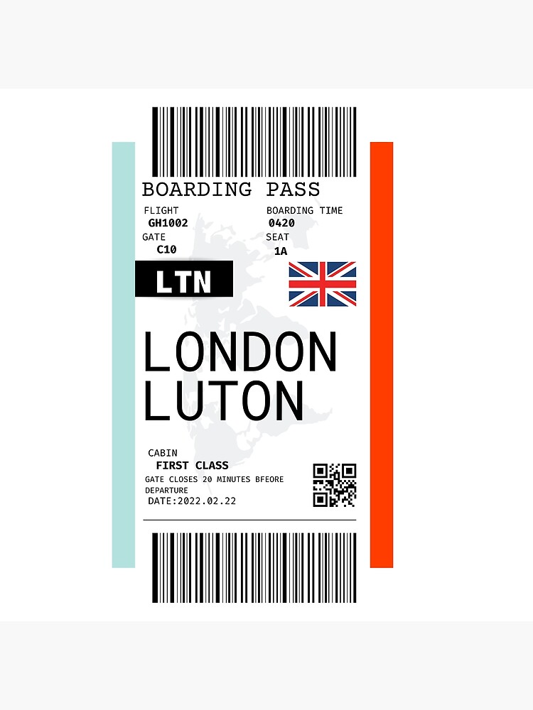 "London Luton Boarding Pass// Travel Addict Collection " Poster for ...