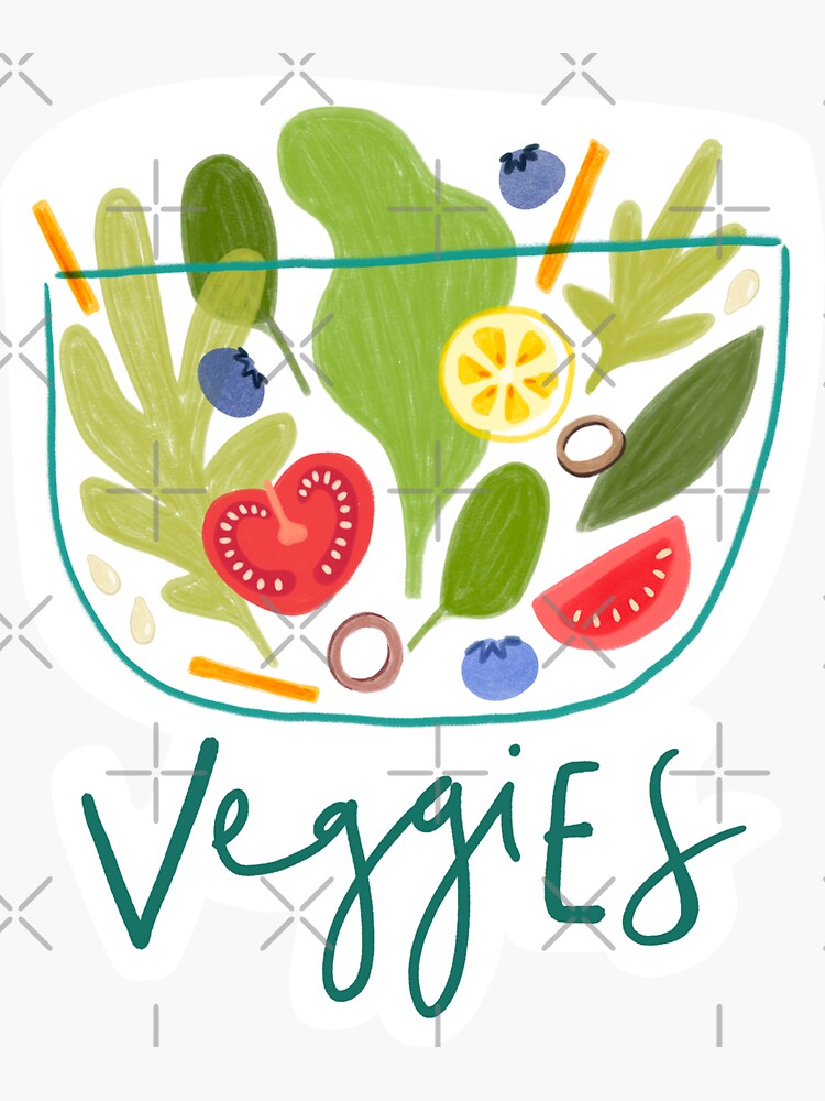 "Veggie Salad Bowl Sticker" Sticker by Juli-jung | Redbubble