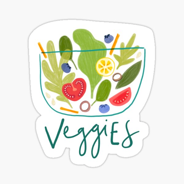 "Veggie Salad Bowl Sticker" Sticker by Juli-jung | Redbubble
