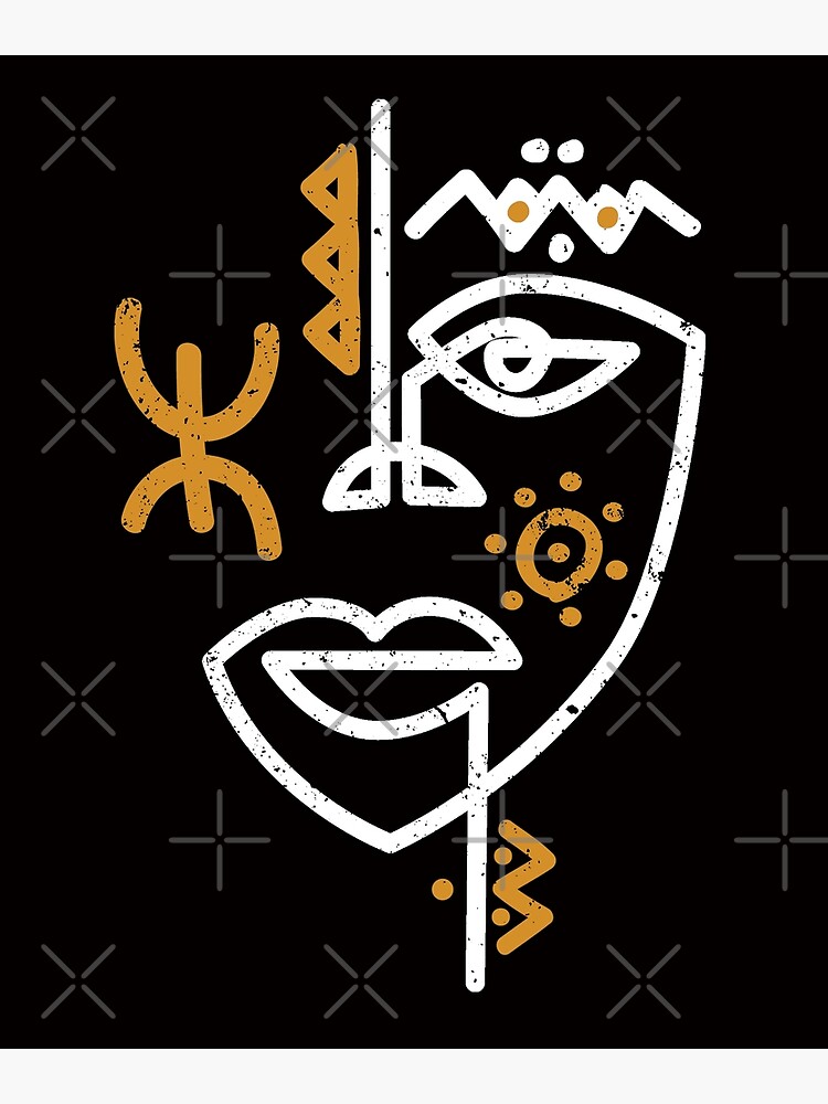 Impression sur toile « VISAGE Z IMAZIGHEN AVEC DES MOTIFS BERBERE ...