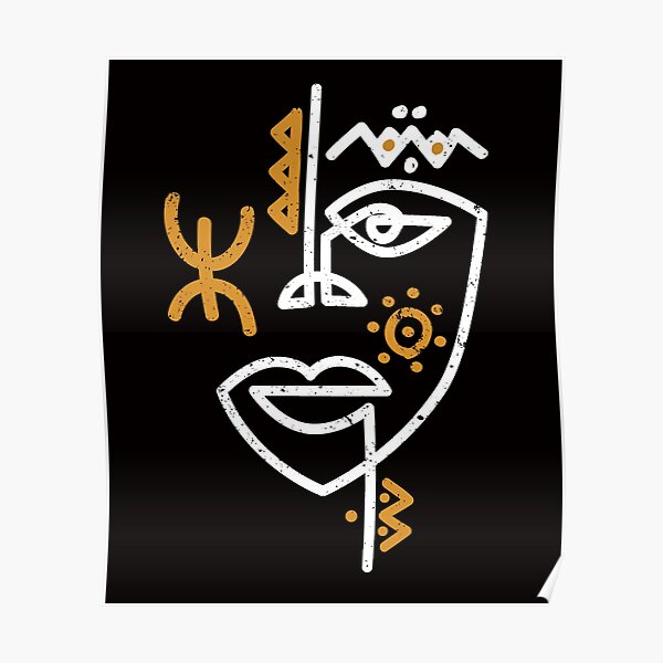 "Z IMAZIGHEN FACE WITH BERBER TIFINAGH PATTERNS" Poster for Sale by ...