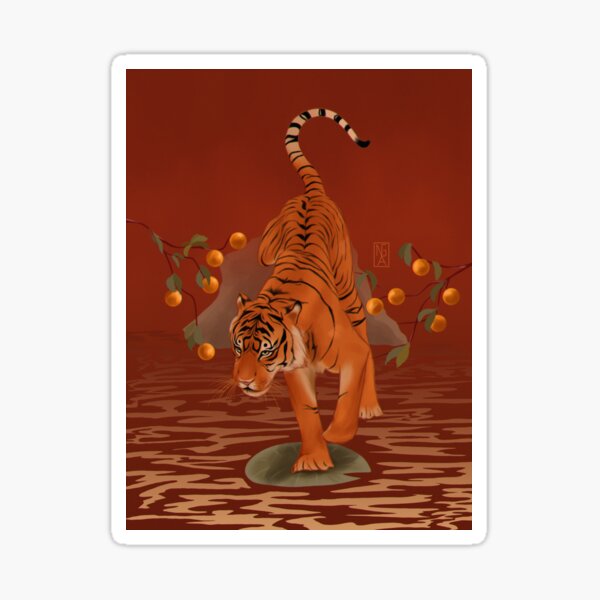 "WATER TIGER" Sticker for Sale by ngaleeart | Redbubble