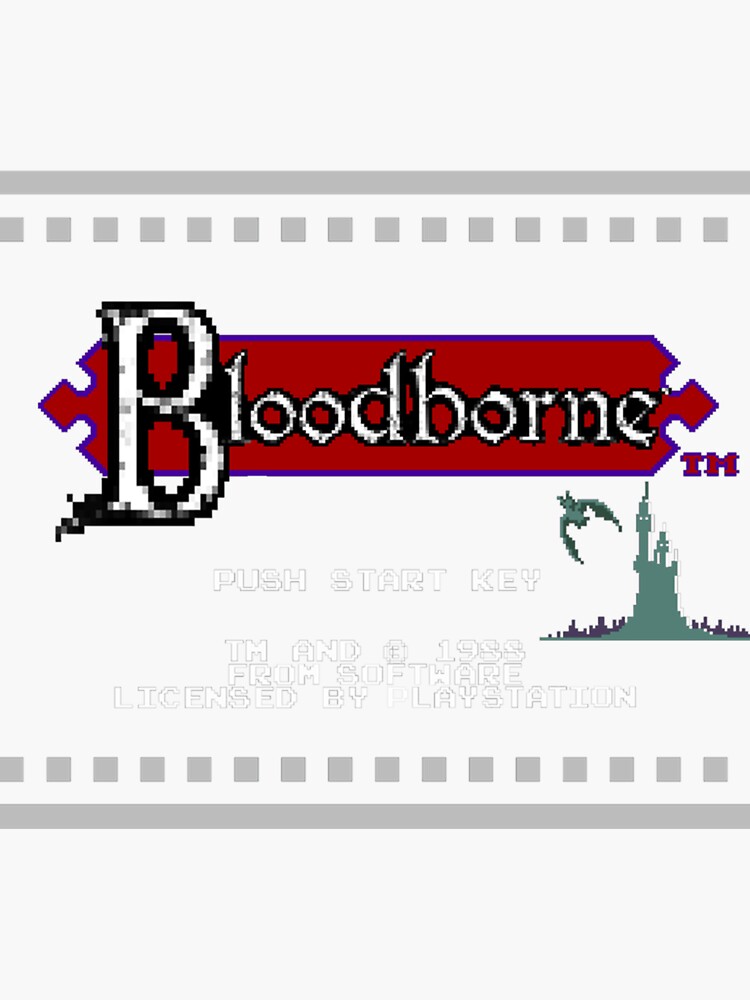 "8-Bit Bloodborne Title Screen" Sticker by reJerrellOliver | Redbubble