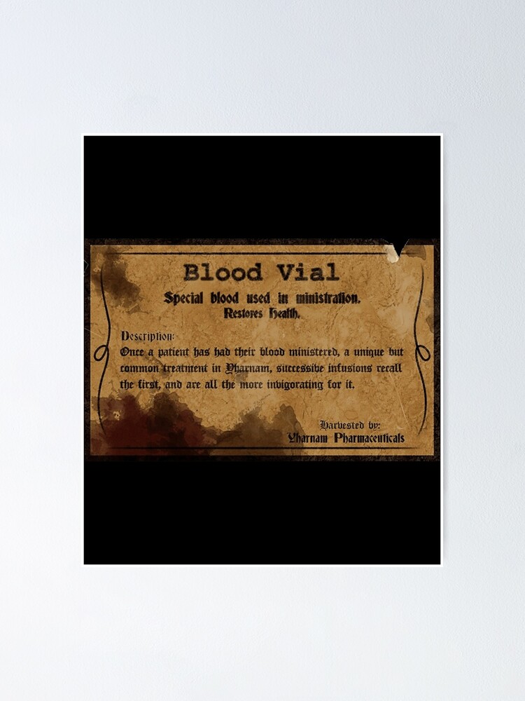 "Blood Vial - Bloodborne Print 2022" Poster for Sale by reJerrellOliver ...