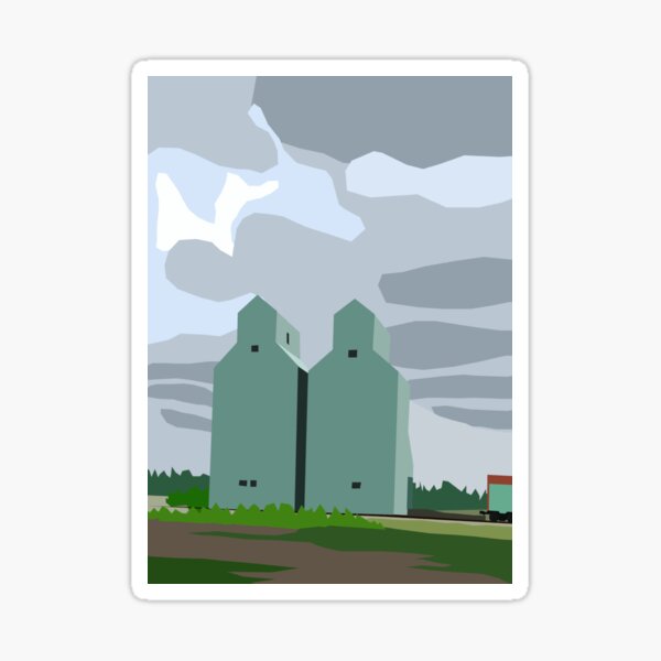 "Grain Elevator - Teal" Sticker for Sale by Katexdes | Redbubble