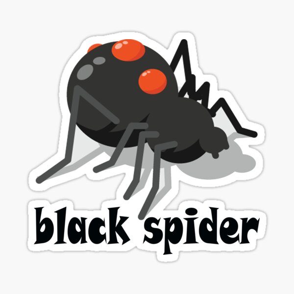 "black spider" Sticker by sprmomschoice | Redbubble