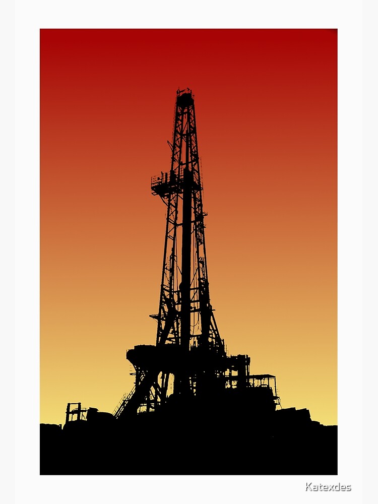 "Oil Drilling Rig - Dusk" Poster for Sale by Katexdes | Redbubble