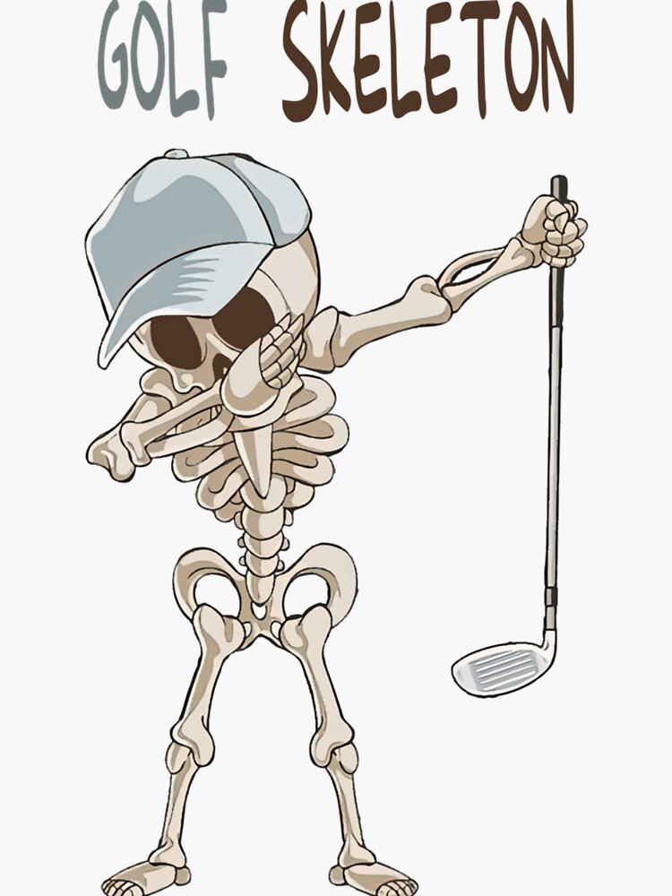 "golf skeleton " Sticker for Sale by Kendandesign | Redbubble