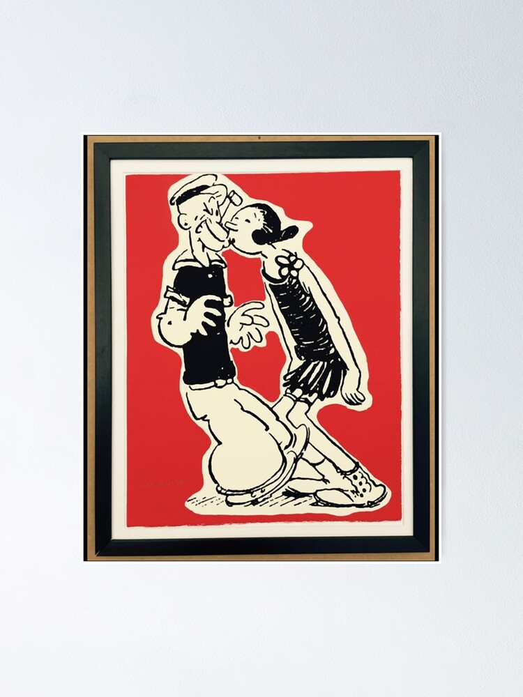"Popeye kissing olive" Poster for Sale by KarloConcepcion | Redbubble