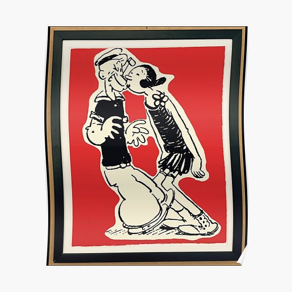 "Popeye kissing olive" Poster for Sale by KarloConcepcion | Redbubble