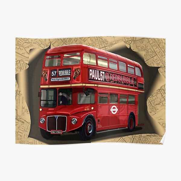 "London Routemaster Double Decker Bus" Poster by PAUL57 | Redbubble
