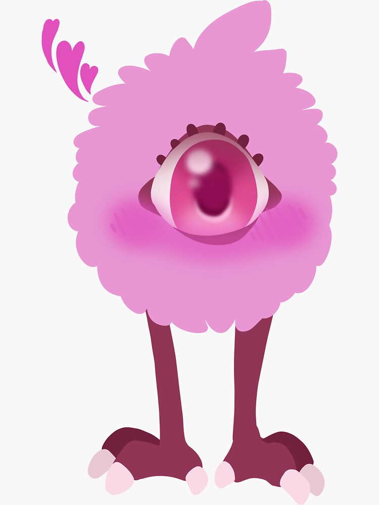 "Cute Pink Monster" Sticker by GollyOllie | Redbubble