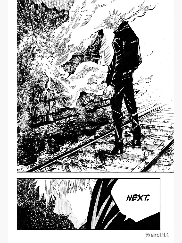 "Gojo "Next" White" Greeting Card for Sale by WeirdINK | Redbubble