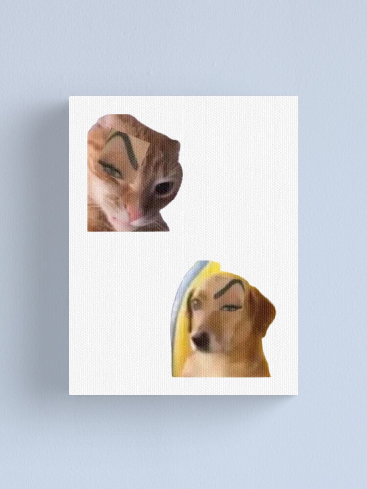 Lienzo «ceja meme gato y perro paquete de pegatinas» de babyleafshop ...