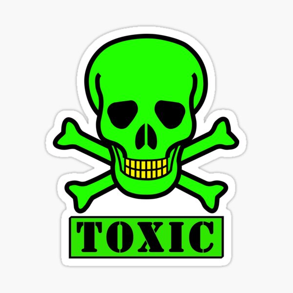 "Toxic Green Skull (Neon)" Sticker by DForss | Redbubble