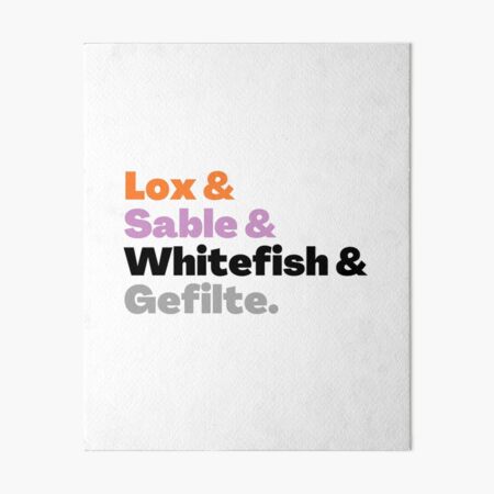 "Jewish Fish - Lox Sable Whitefish Gefilte Fish" Art Board Print for ...