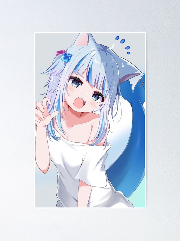 "Hey hooman, where my head pat!? || Cat Gura " Poster for Sale by ...