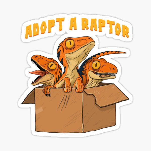 "Adopt a raptor" Sticker by ppmid | Redbubble