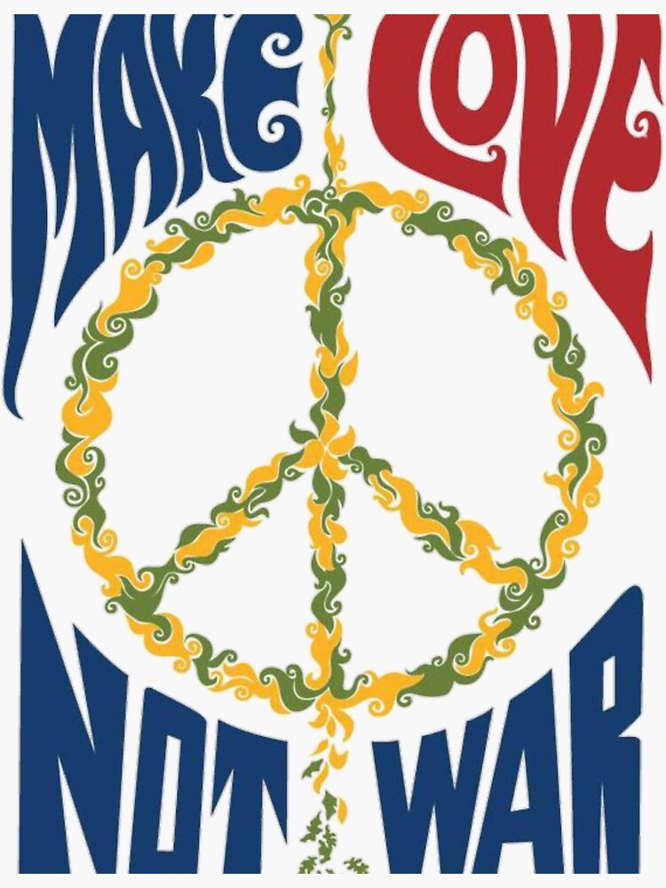 "Make love not war" Sticker by Nebojsa89 | Redbubble