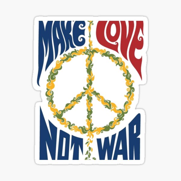 "Make love not war" Sticker by Nebojsa89 | Redbubble