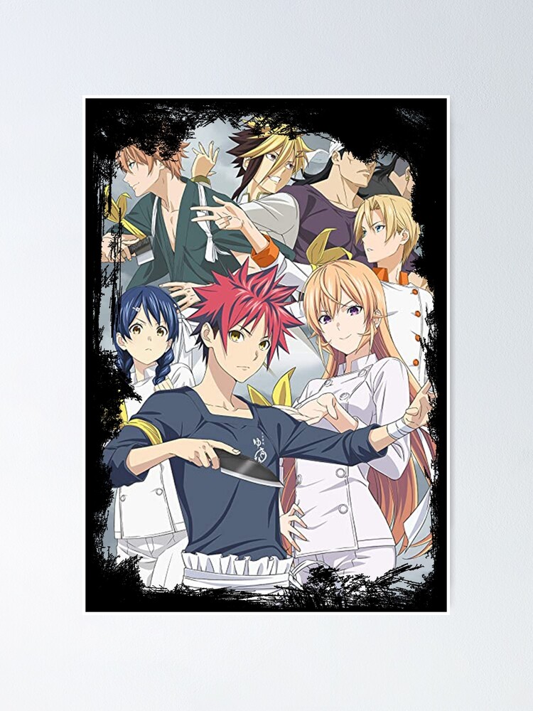 "Food Wars Shokugeki no Soma Grunge Border Anime Design " Poster for ...