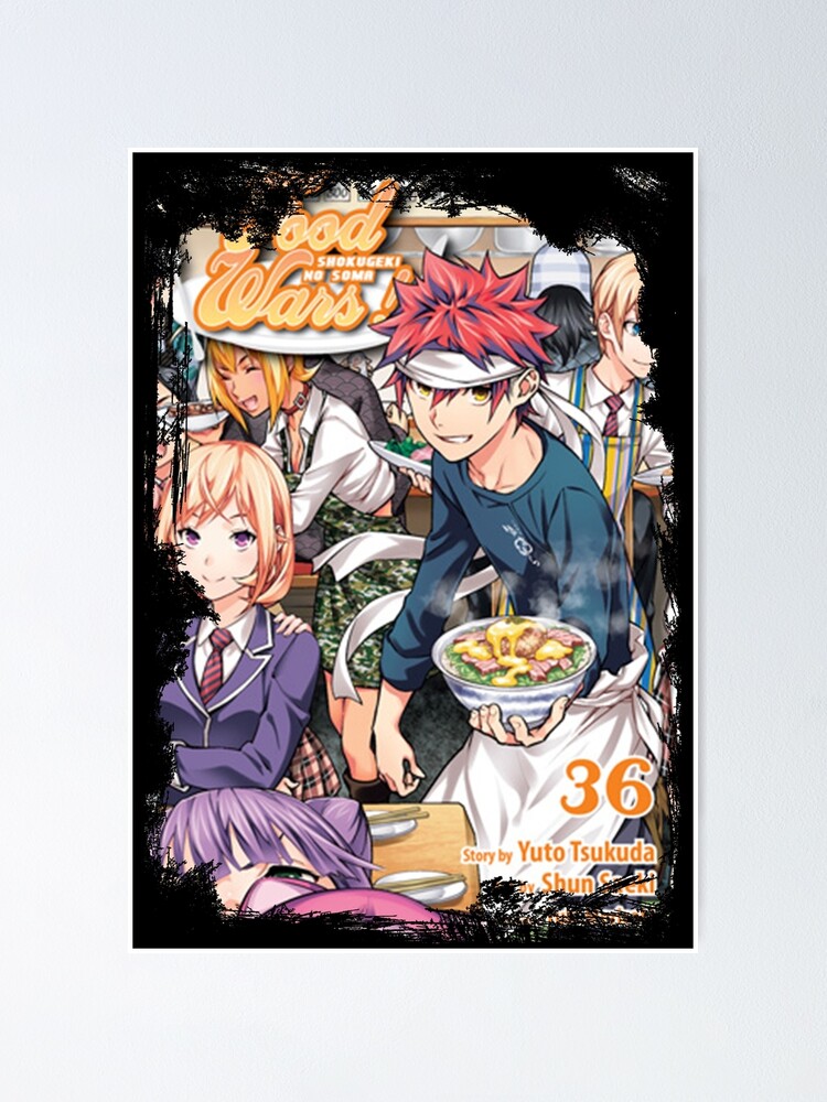 "Food Wars Shokugeki no Soma Grunge Border Anime Design" Poster von ...