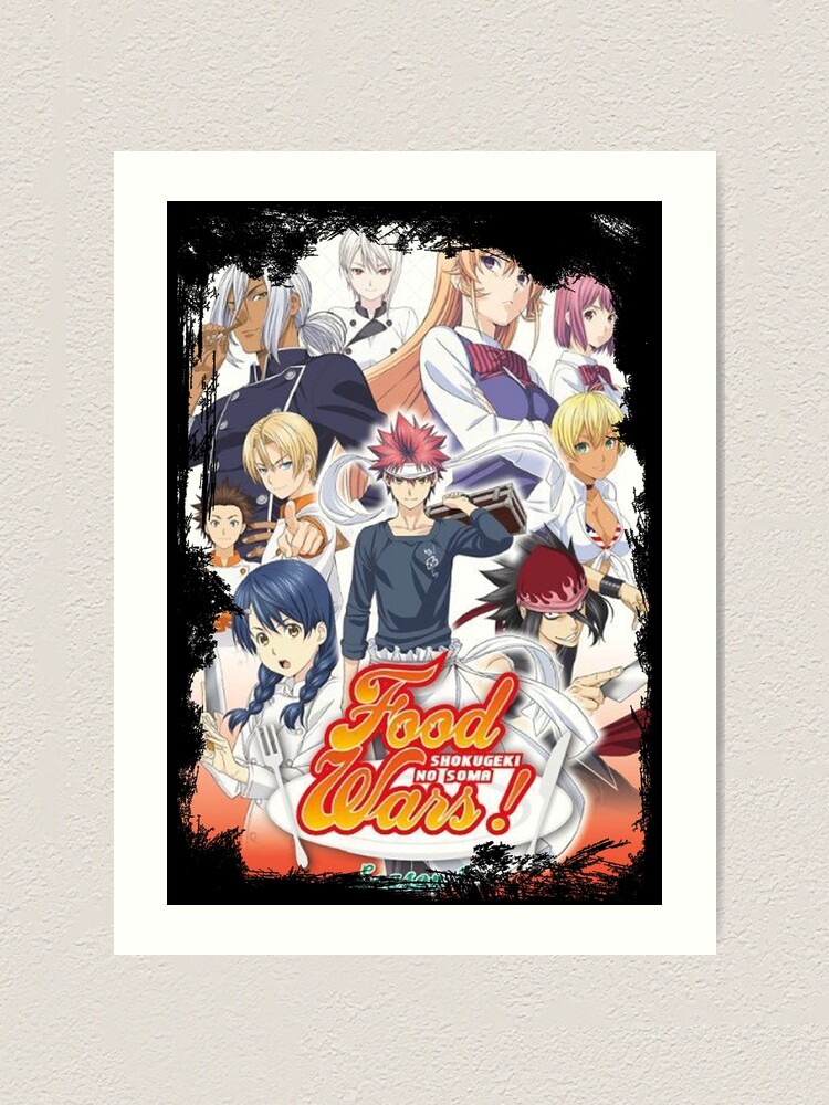 "Food Wars Shokugeki no Soma Grunge Border Anime Design " Art Print by ...