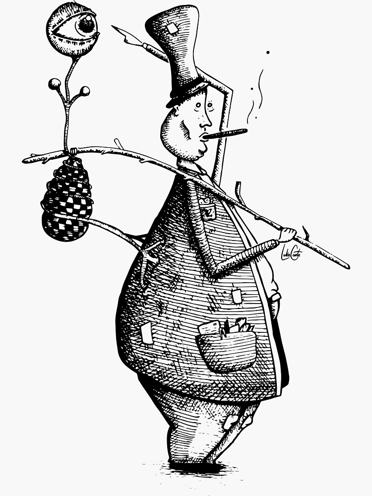 "Fancy Hobo Sticker" Sticker for Sale by LukeConte | Redbubble