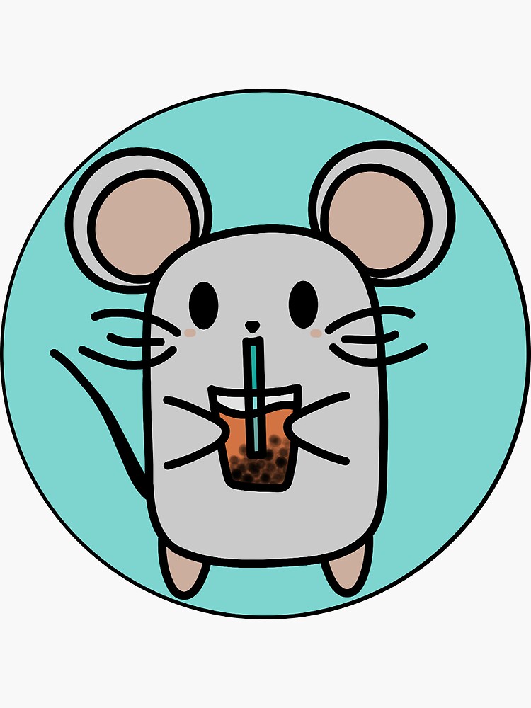 "Boba Tea Mouse " Sticker by peach-bun-llama | Redbubble