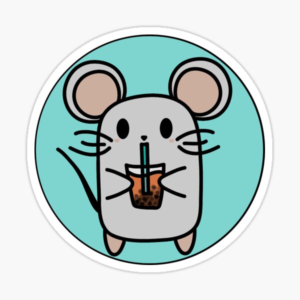 "Boba Tea Mouse " Sticker by peach-bun-llama | Redbubble