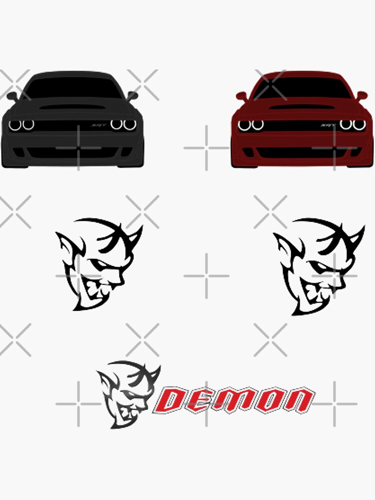 "Dodge demon sticker pack - fan art" Sticker by ByOdin | Redbubble