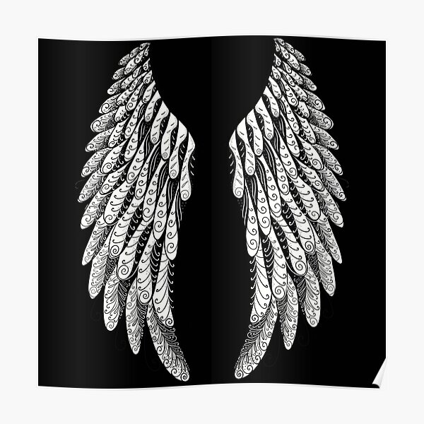 "Angel Wings Protection" Poster for Sale by InspireArtByZoe | Redbubble