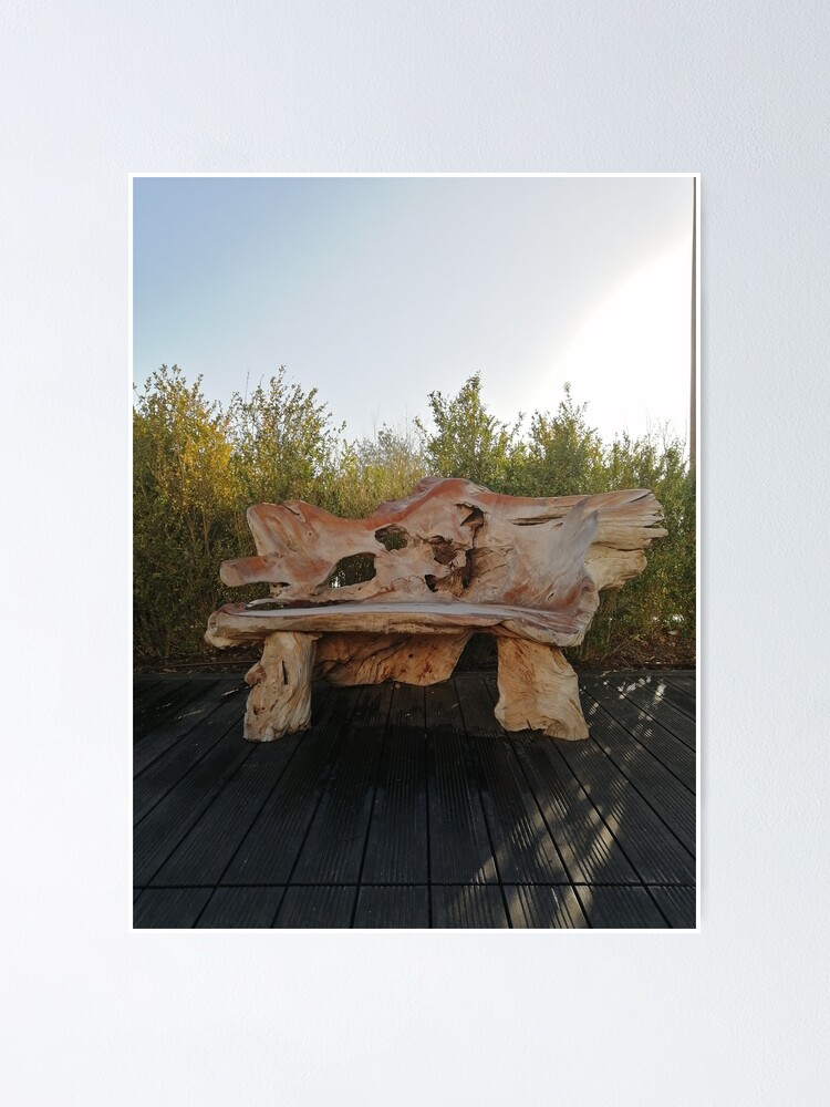 "Bench made from tree branches" Poster for Sale by PinkMagician | Redbubble
