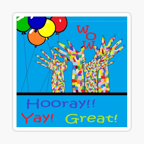 "ASL Yay!" Sticker for Sale by EloiseArt | Redbubble