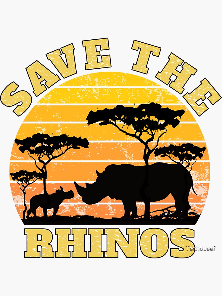 "Save the rhinos" Sticker by Tschousef | Redbubble