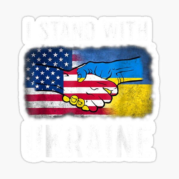 "I Stand With Ukraine Ukrainian Flag Lover Support Ukraine" Sticker by ...